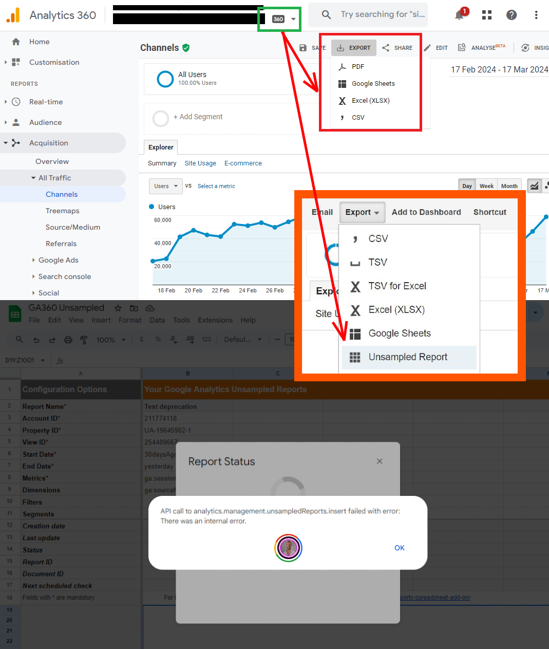 [GA360 ] Unsampled Reports no longer available... The day to say ...